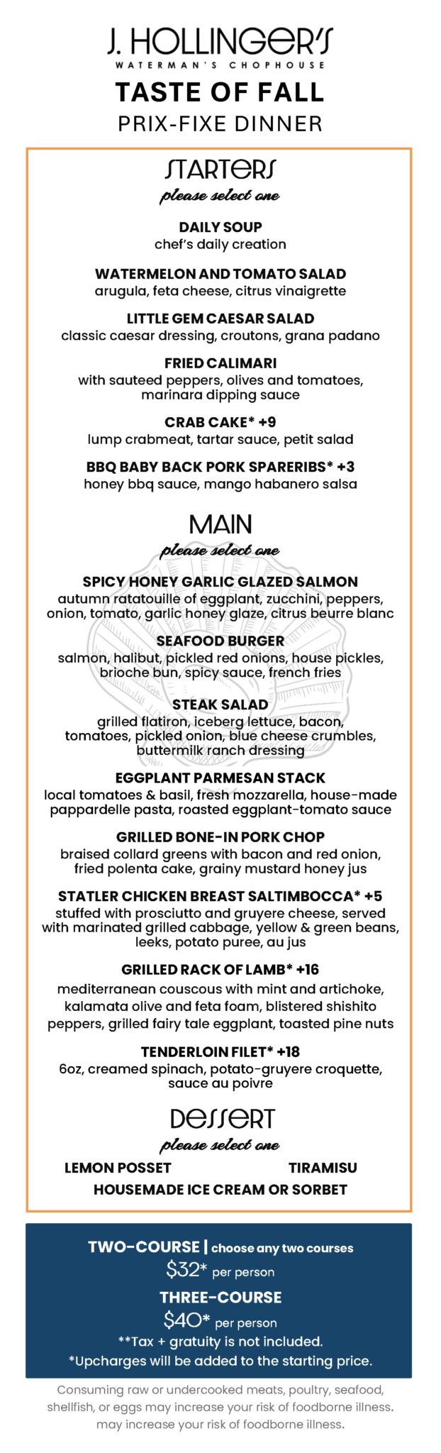 Dinner Menu - J. Hollinger's - Silver Spring, MD Restaurant