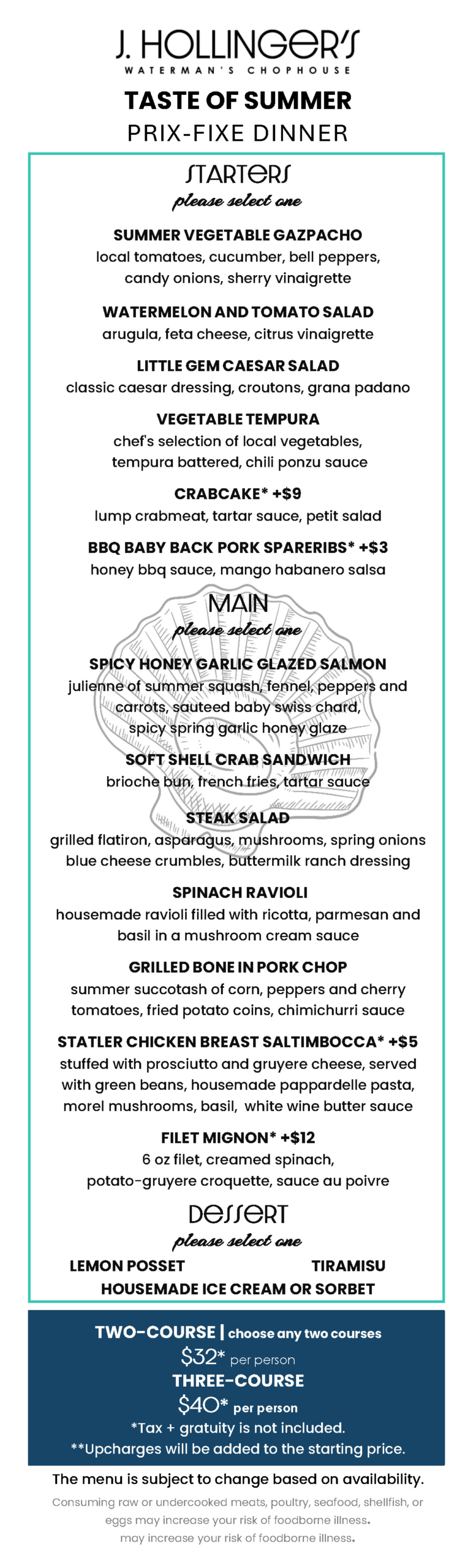 Dinner - J. Hollinger's - Silver Spring, MD Restaurant